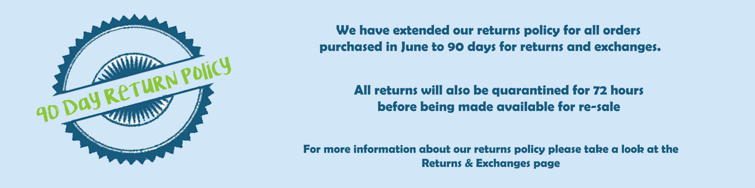 90 days return slide – The School Shop UK