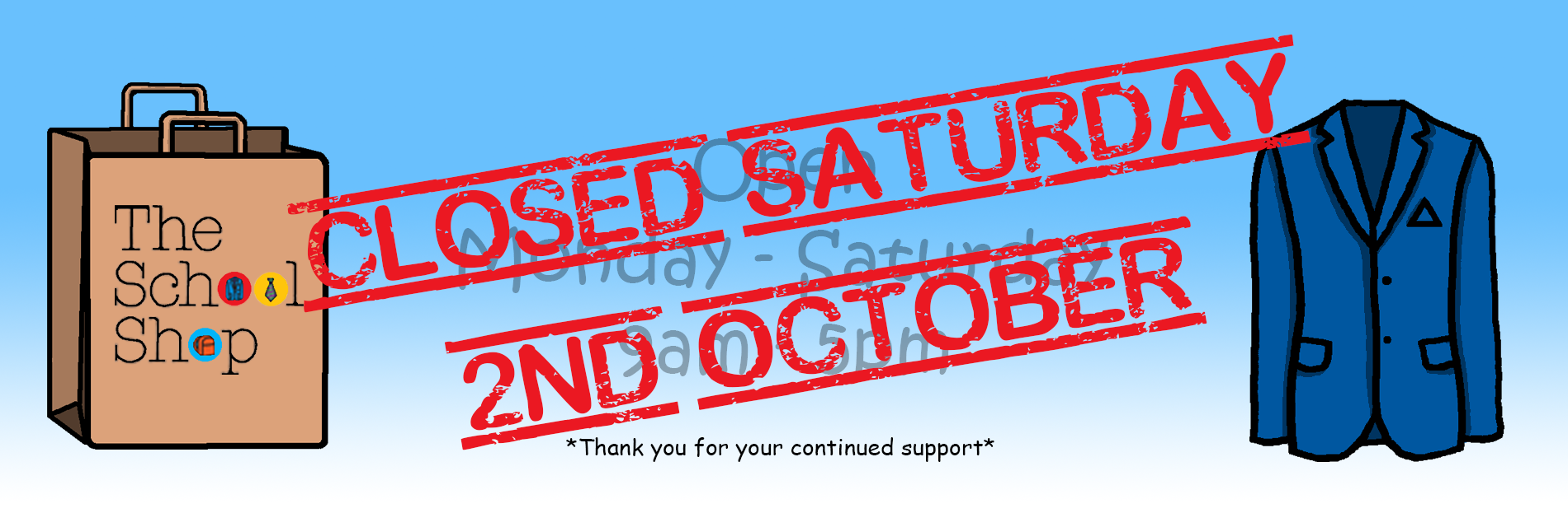 closed banner - The School Shop UK